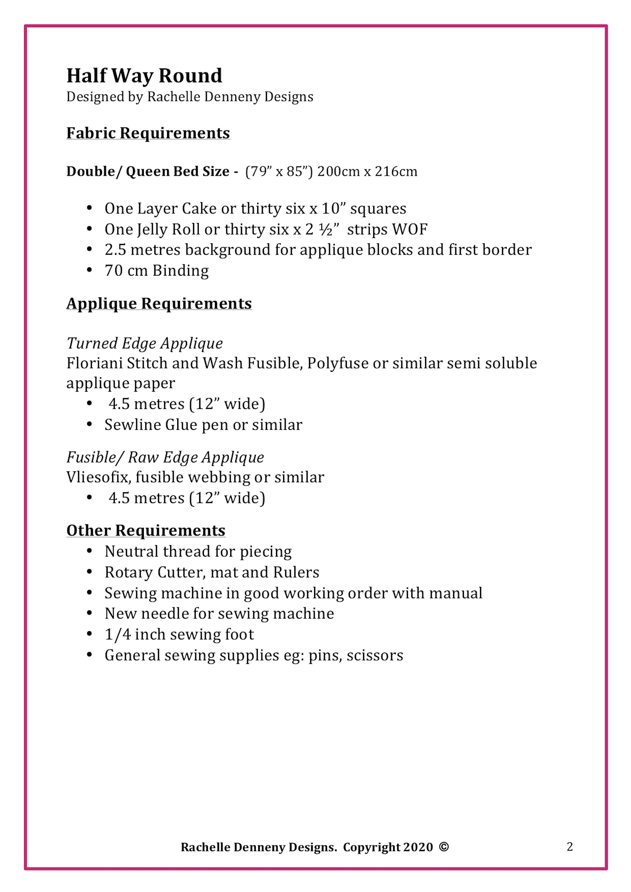 Half Way Round PDF Pattern - Etsy