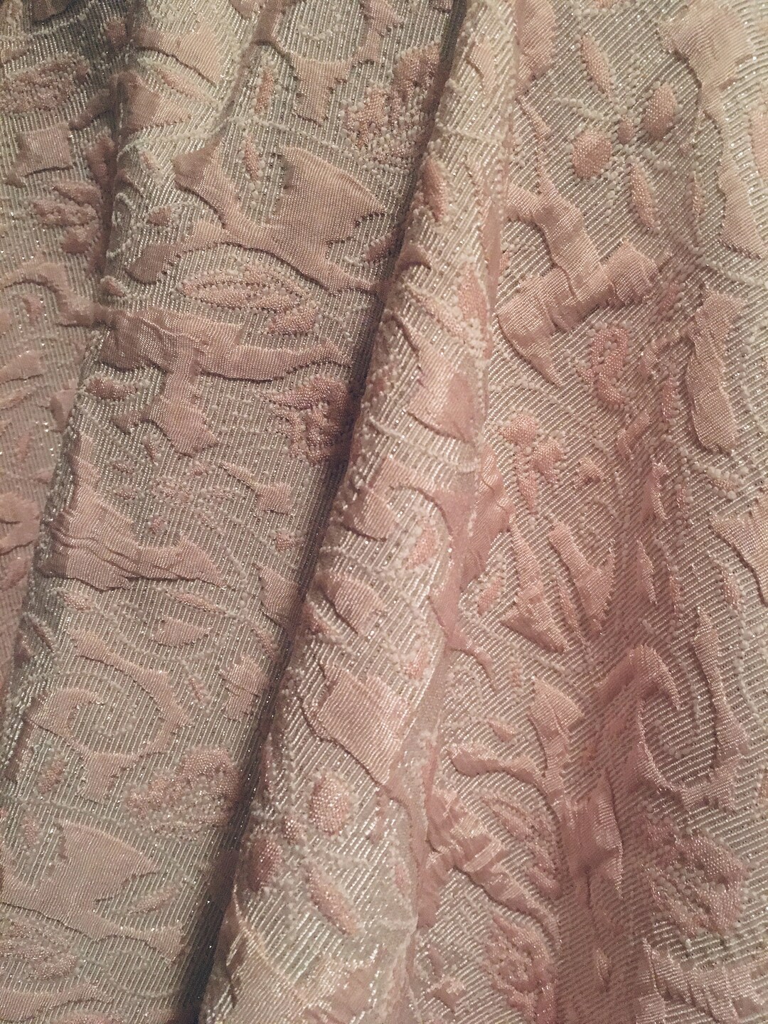 Pink Embossed Jacquard With Silver Threads - Etsy