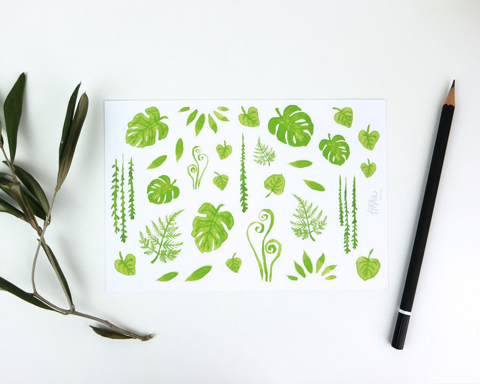 Plants Sticker Vinylsticker Pflanzen set of 31 stickers | Etsy