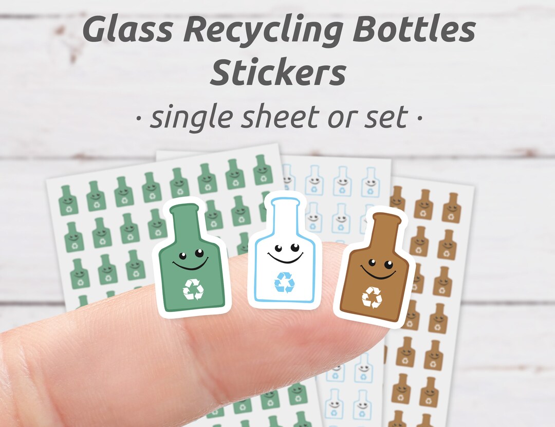 Waste Glass Recycling Sticker 64 Icon Stickers Choose From 3 Colors - Etsy
