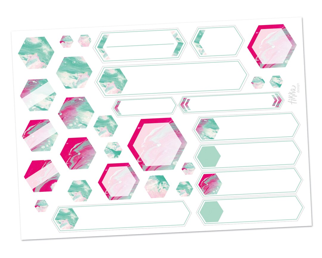 Hexagon Stickers and Labels 31 Stickers - Etsy