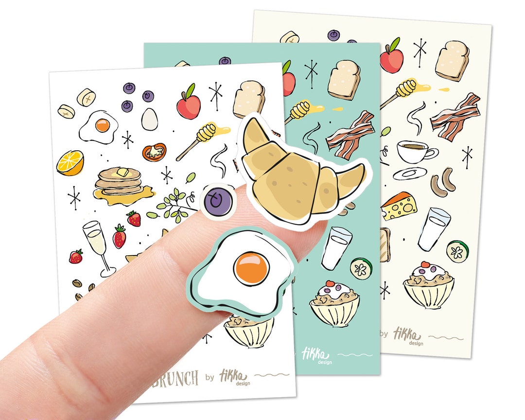 40 Retro Brunch Stickers - Etsy
