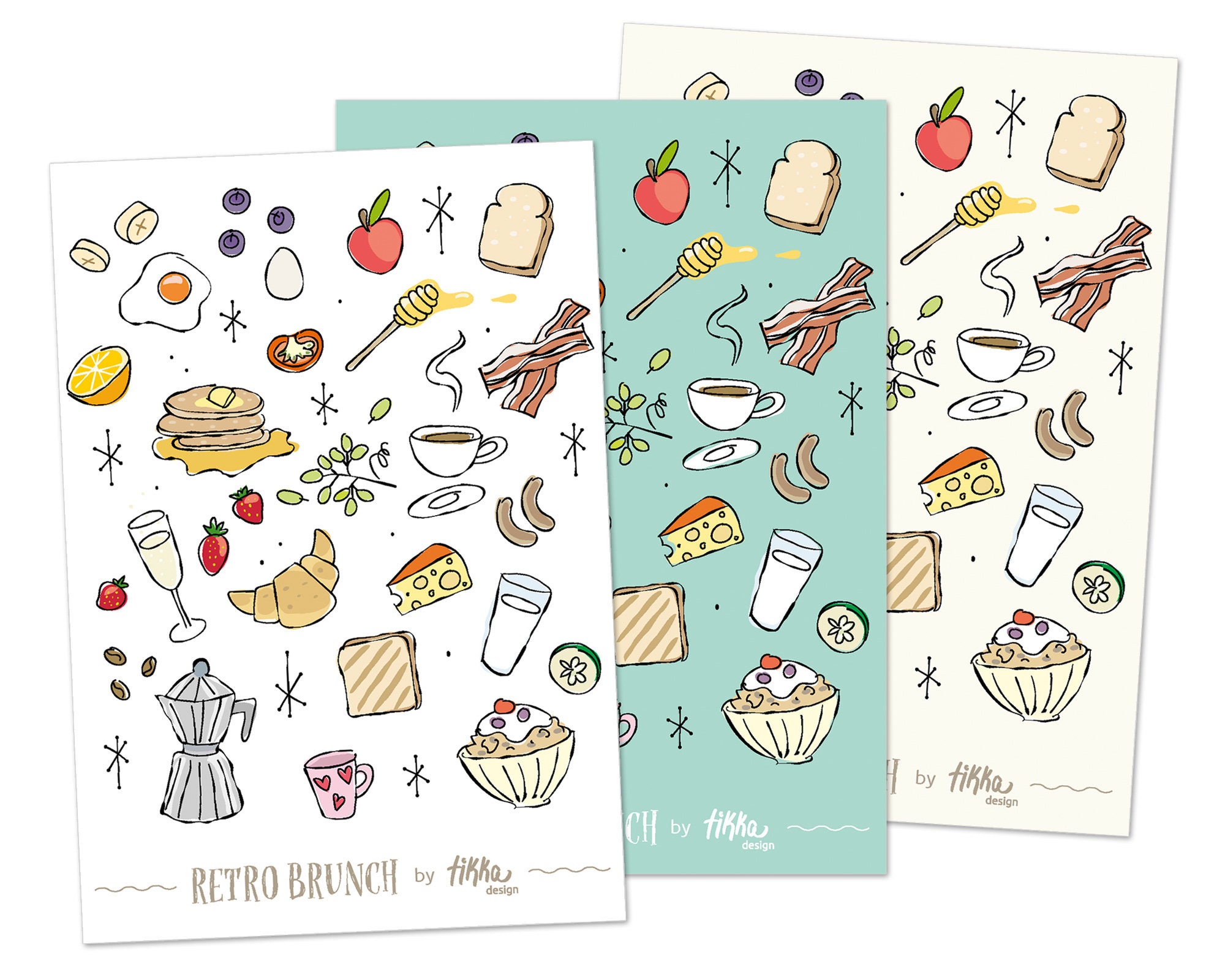 Retro Brunch Sticker 40 Aufkleber - Etsy
