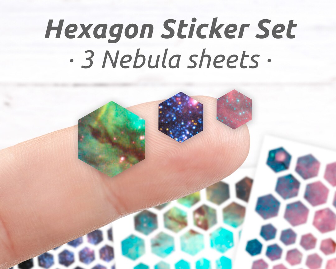 Hexagon Sticker Nebula Set of 3 - Etsy