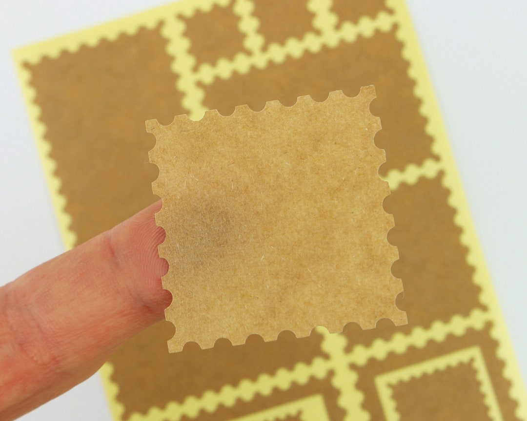 Kraft Paper Stickers in a Postage Stamp Look - Etsy