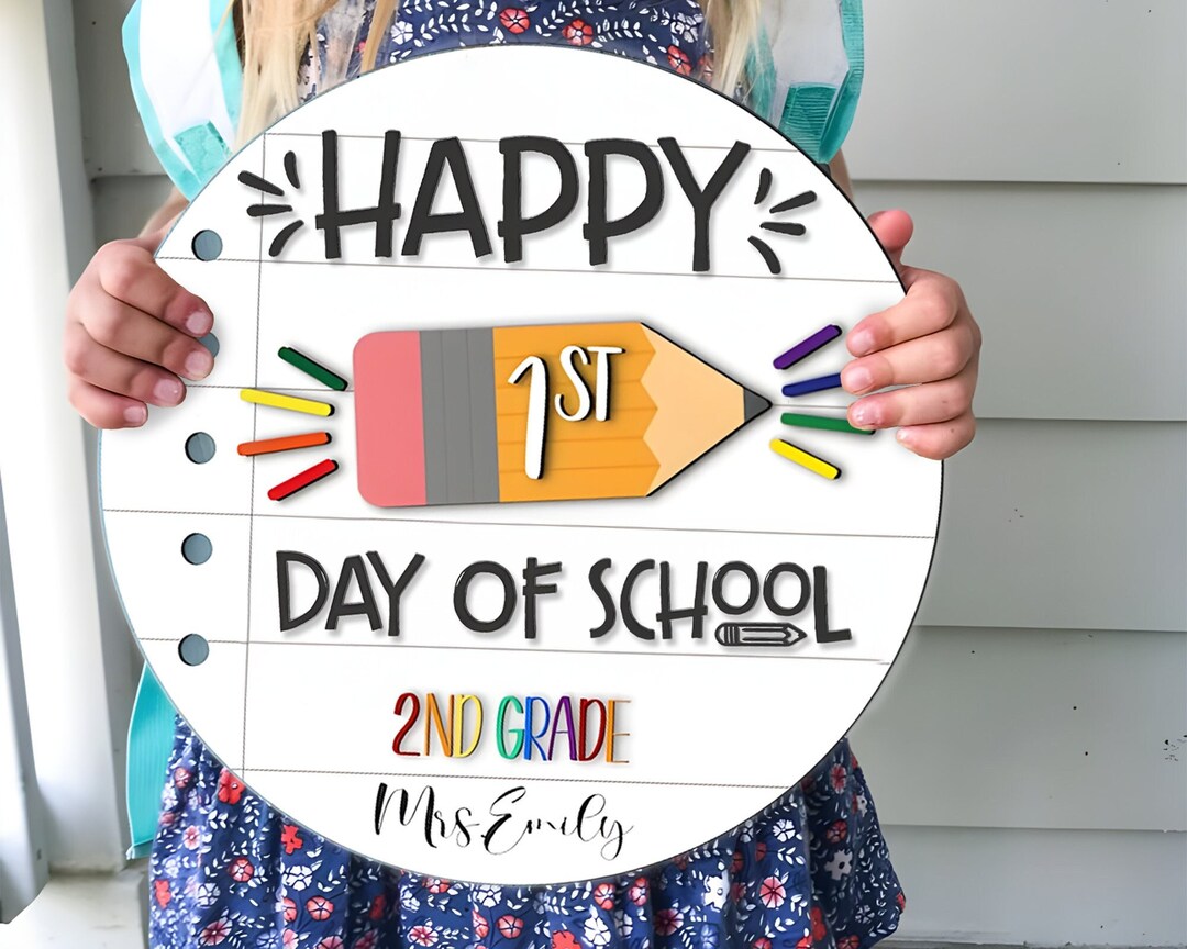 Kids Interchangeable First Day of School Sign, 100th Day of School ...