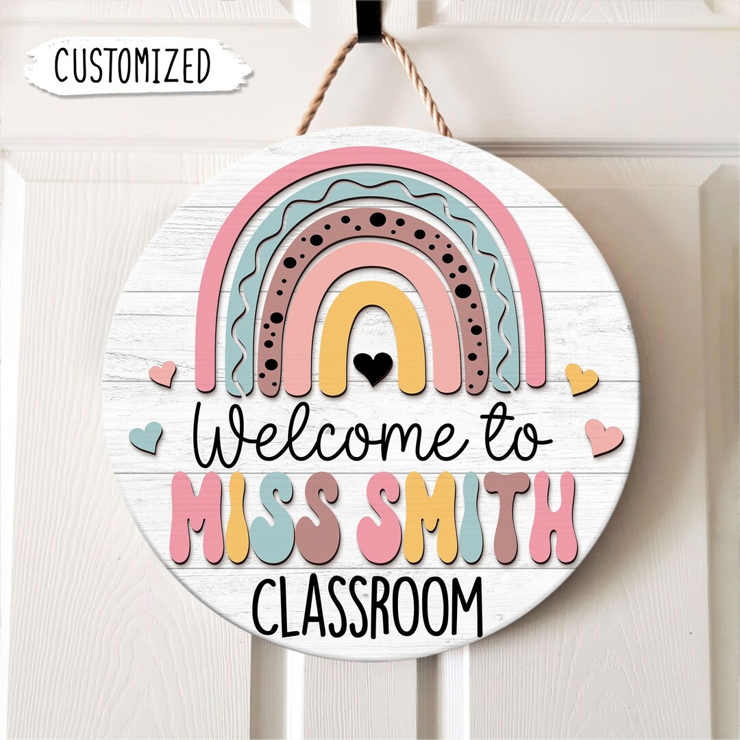 Personalized Teacher 3D Door Sign, Back to School Sign, Classroom Door ...