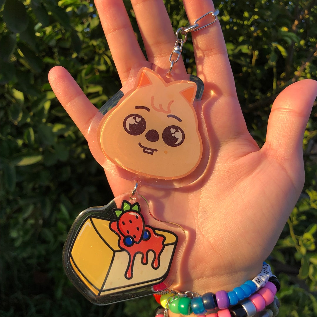 Quokka and Cheesecake Keychain - Etsy