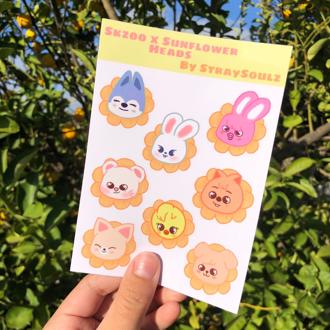 Skzoo Sunflower Head Sticker Sheet - Etsy