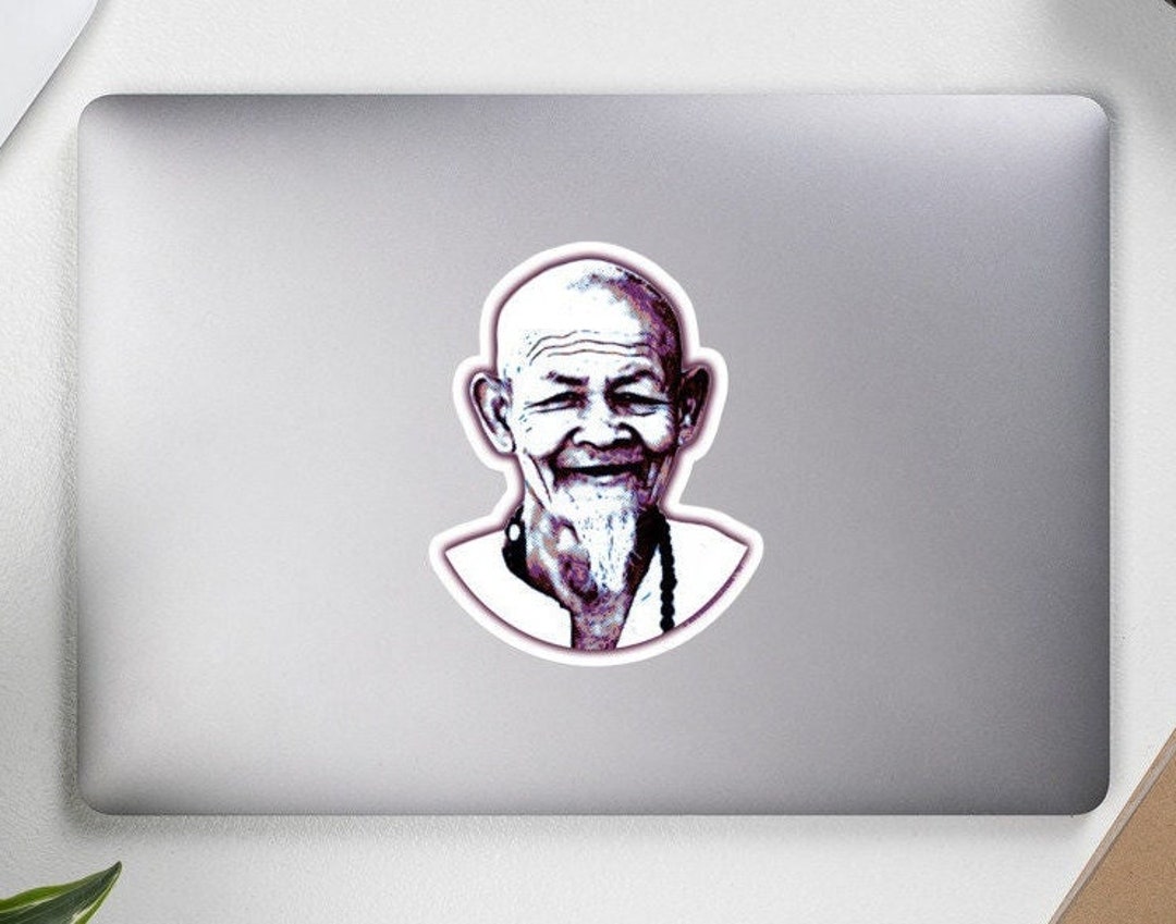 OLD MONK Sticker Decal Buddhist Holy Man Smiling Taoist Monk Spiritual ...