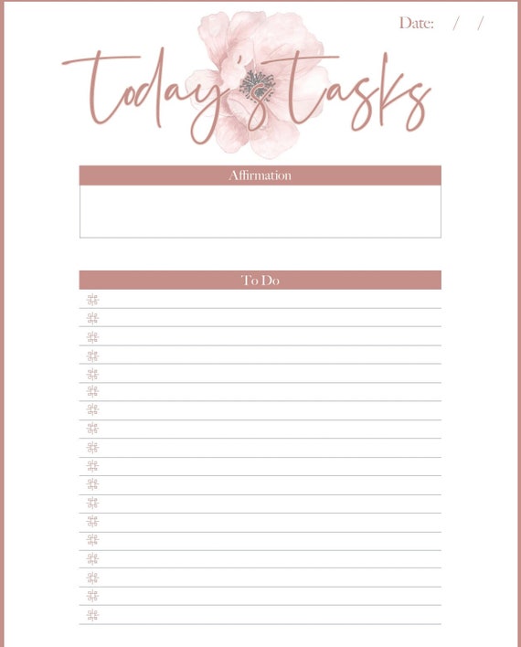 Pink to Do List Printable Pink Printable Planner Pages to | Etsy