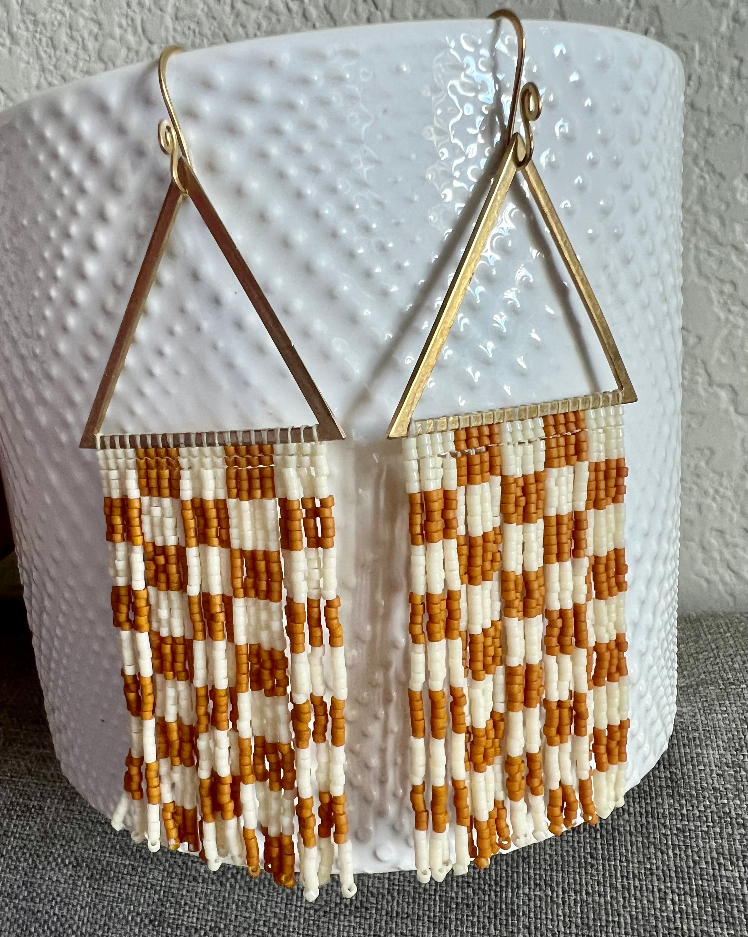 Neutral Checkerboard Boho Anthropologie Gold Brass Square - Etsy
