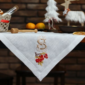 Set of 8 Elegant KS Monogram Embroidered Rowan Dinner Napkins Home ...
