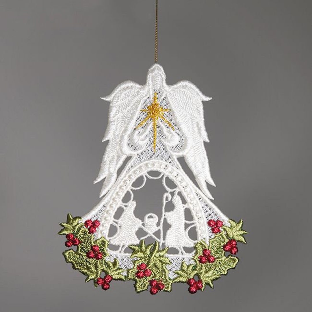 Christmas Angel Ornament, Embroidred Christmas Decor, Angel of ...