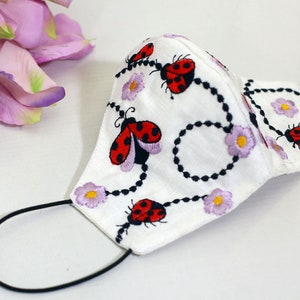 Embroidered Linen Face Mask for Kids, Cloth Mask - Etsy