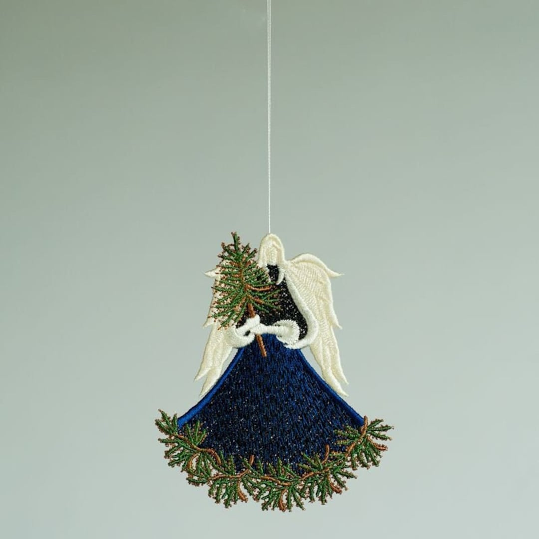 Angel of Winter, Christmas Angel Ornament, Embroidred Christmas Decor ...