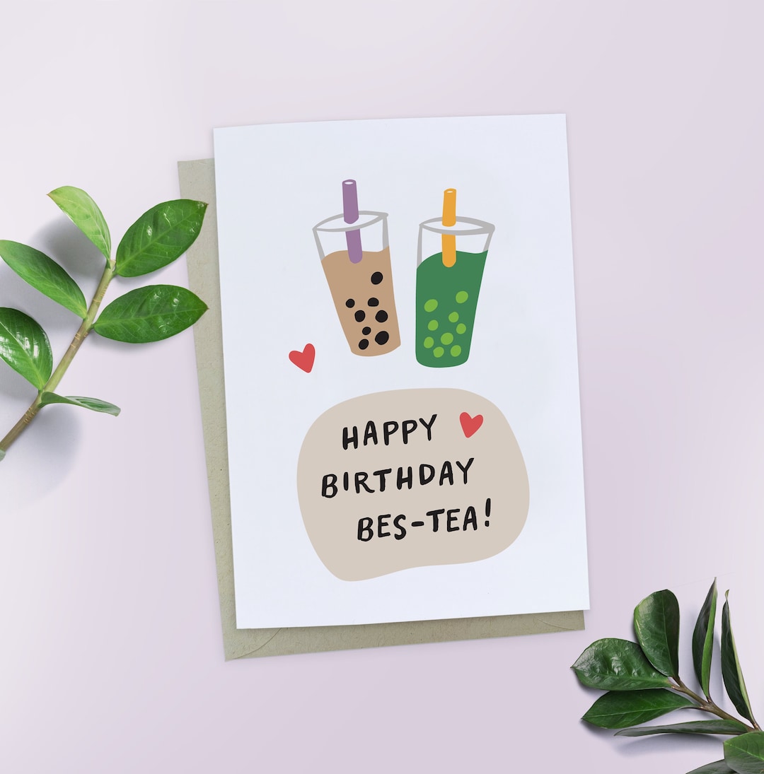 Funny Boba Birthday Card Asian Bday Card for Best Friend Cute ...