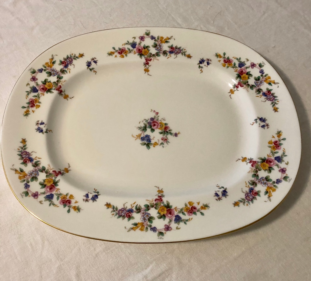 Vintage Royal Minton Serving Platter: Fine Bone China, Spring Flowers ...