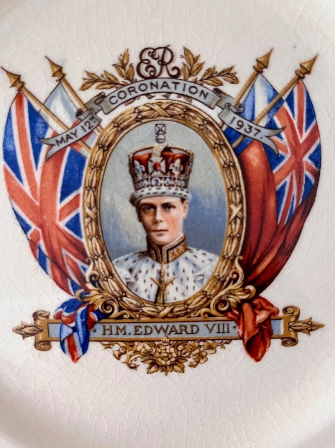 Coronation, Plates 1937, King Edward VIII ,abdication, Made in England ...