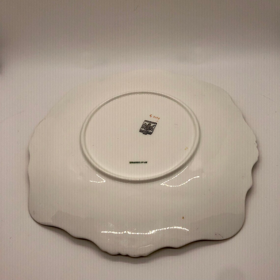 Paragon Plate in Green and Gold Vintage Square Eared Plate - Etsy