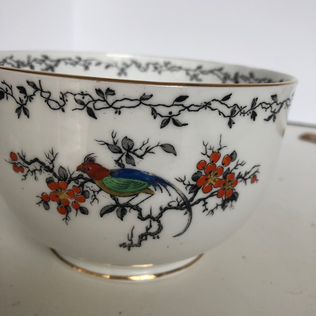 Old Foley Sugar/rice Bowl,vintage , Features Bird and Hand Painted ...