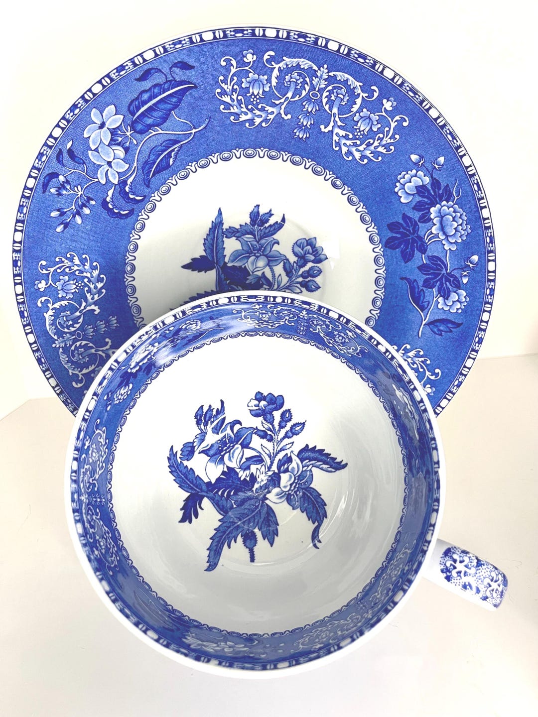 Spode, Blue Collection, Camilla, Jumbo Teacup and Saucer,vintage Blue ...