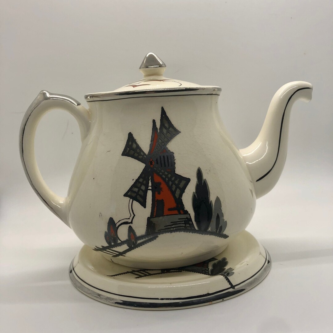 Vintage Teapot and Stand,windmill, M R Midwinter Porcelon Burslem, Made ...