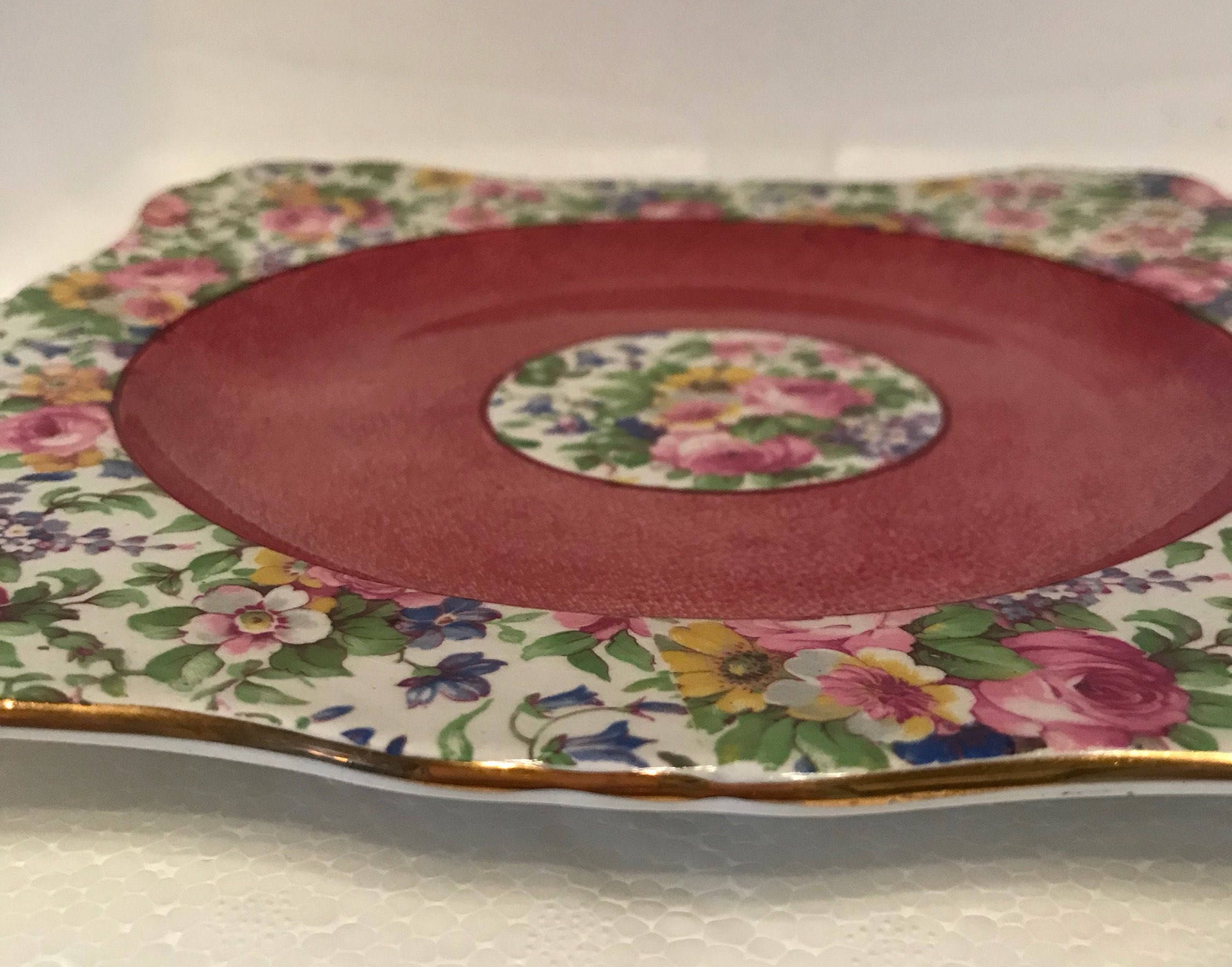 Royal Winton Summertime Square Dessert Plate Chintz Older | Etsy