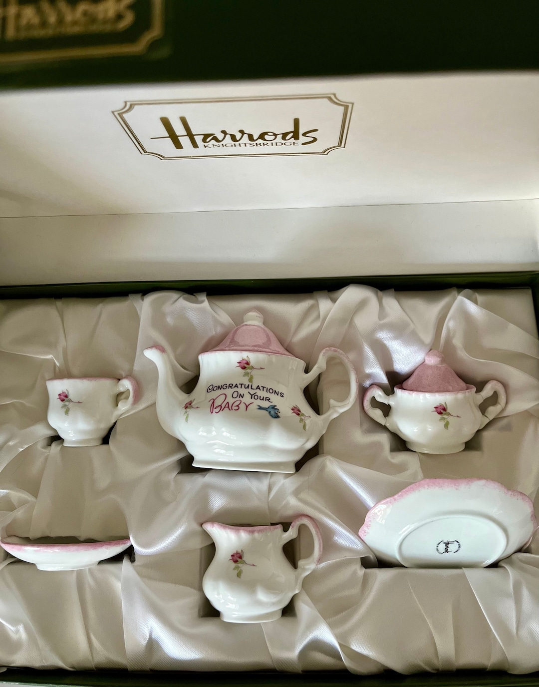 Harrods, Miniature Childs Tea Set in Original Box. Fine China, Made in ...
