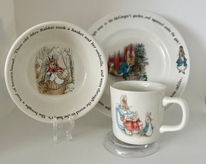 Peter Rabbit, Wedgwood Plate, Bowl and Cup Set, Perfect Gift for Child ...