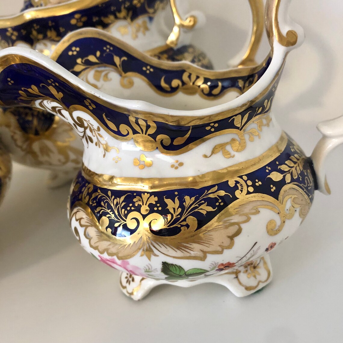 Antique Tea Service Rococo Hand Painted Botanical - Etsy