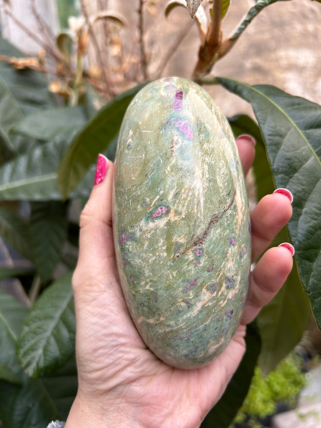 Fuchshita With Ruby and Kyanite, Shiva Lingam. Fuchshite Stone. Ruby, Rocks and Geodes. - Etsy