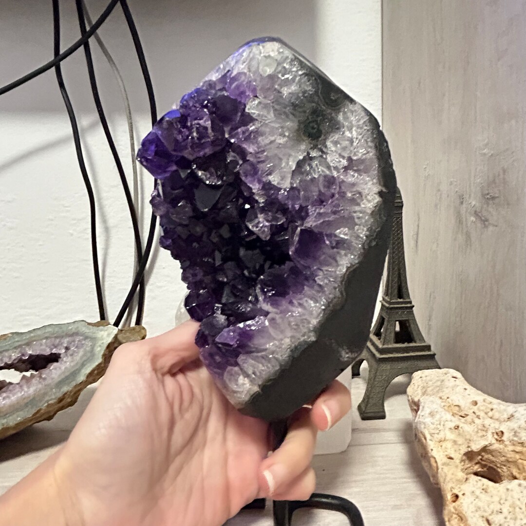 Amethyst Geode From Uruguay With Stand, Rocks and Geodes. - Etsy