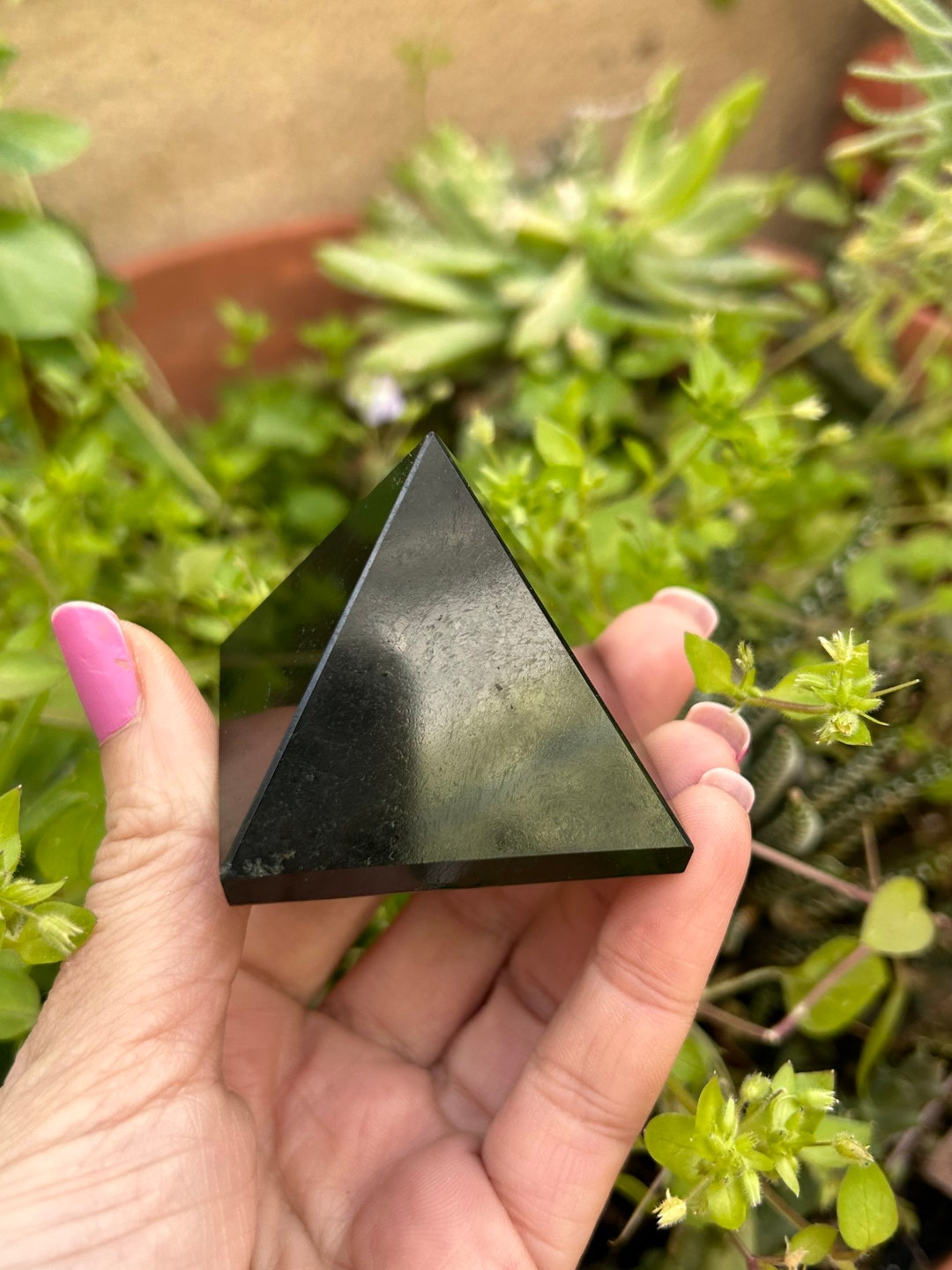 Tourmaline Pyramid, Black Stone, - Etsy