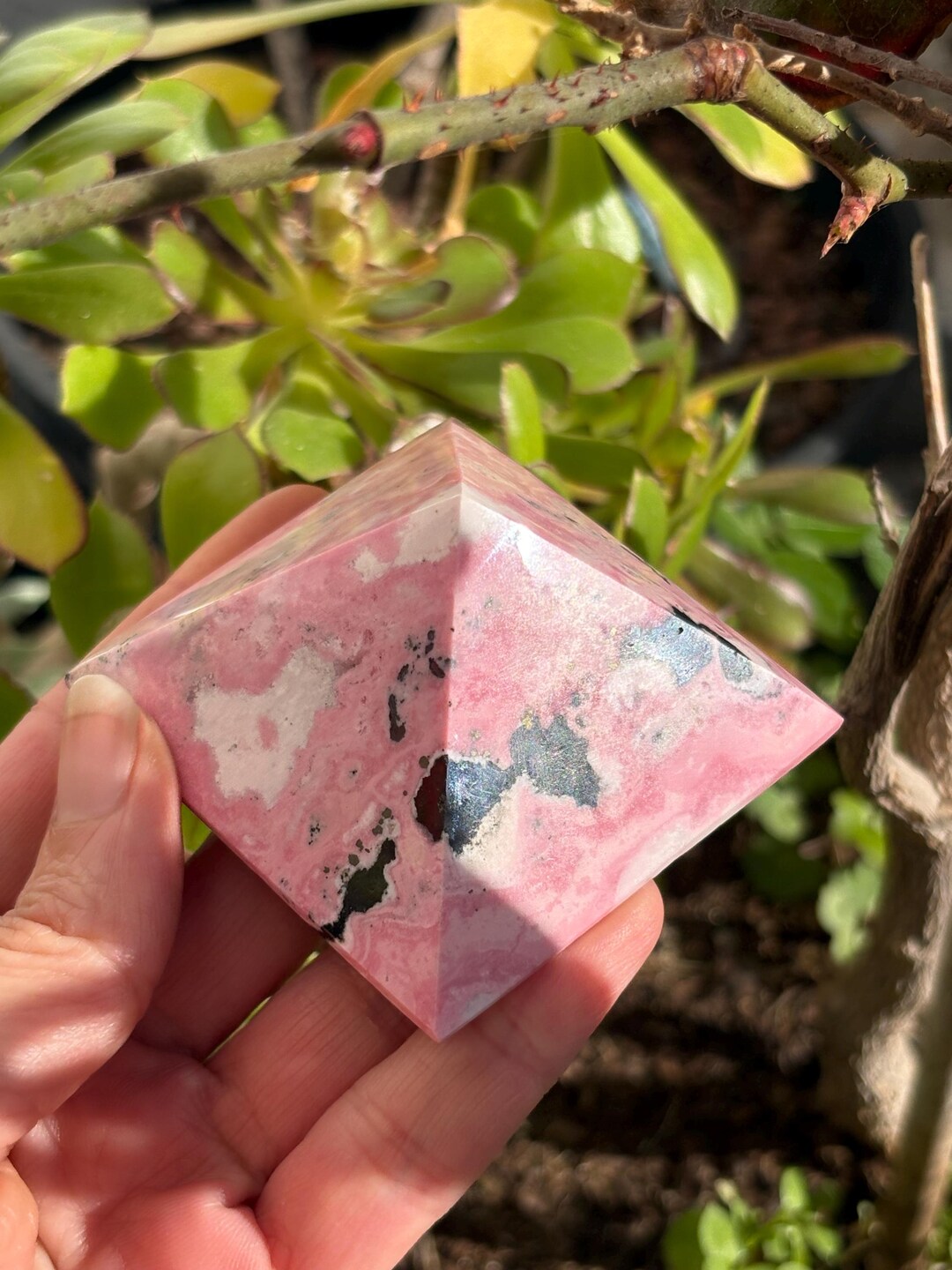 Rhodonite Pyramid, Rhodonite Stone, Rocks and Geodes. - Etsy