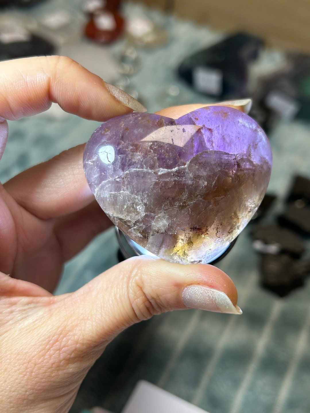 Super 7 Heart, Amethyst Inclusions. Rocks and Geodes - Etsy