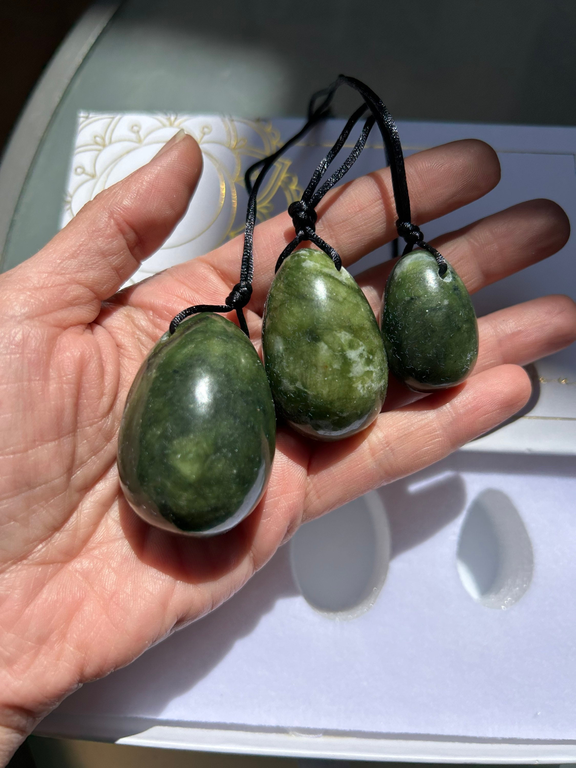 Nephrite Jade Yoni Egg Kit. - Etsy UK