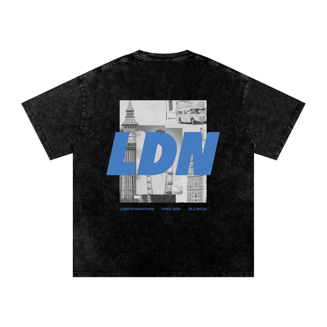 2026 London Marathon Acid Wash Unisex Tee - Blue - Etsy