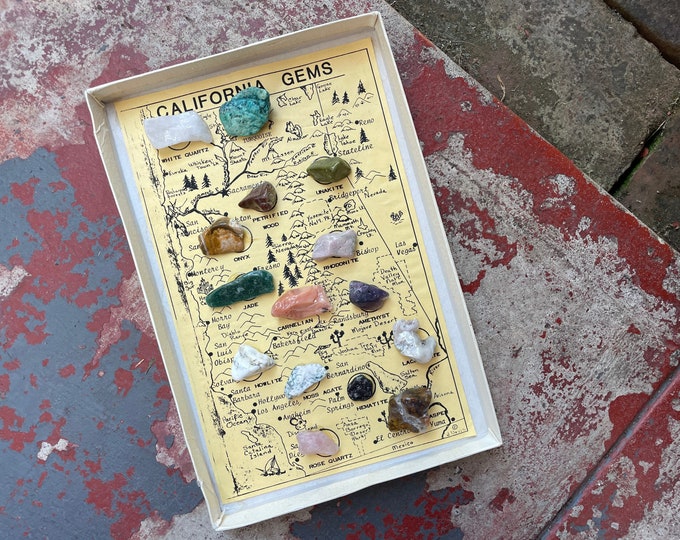 Vintage California Gems Souvenir Natural Stones Agate Amethyst ...