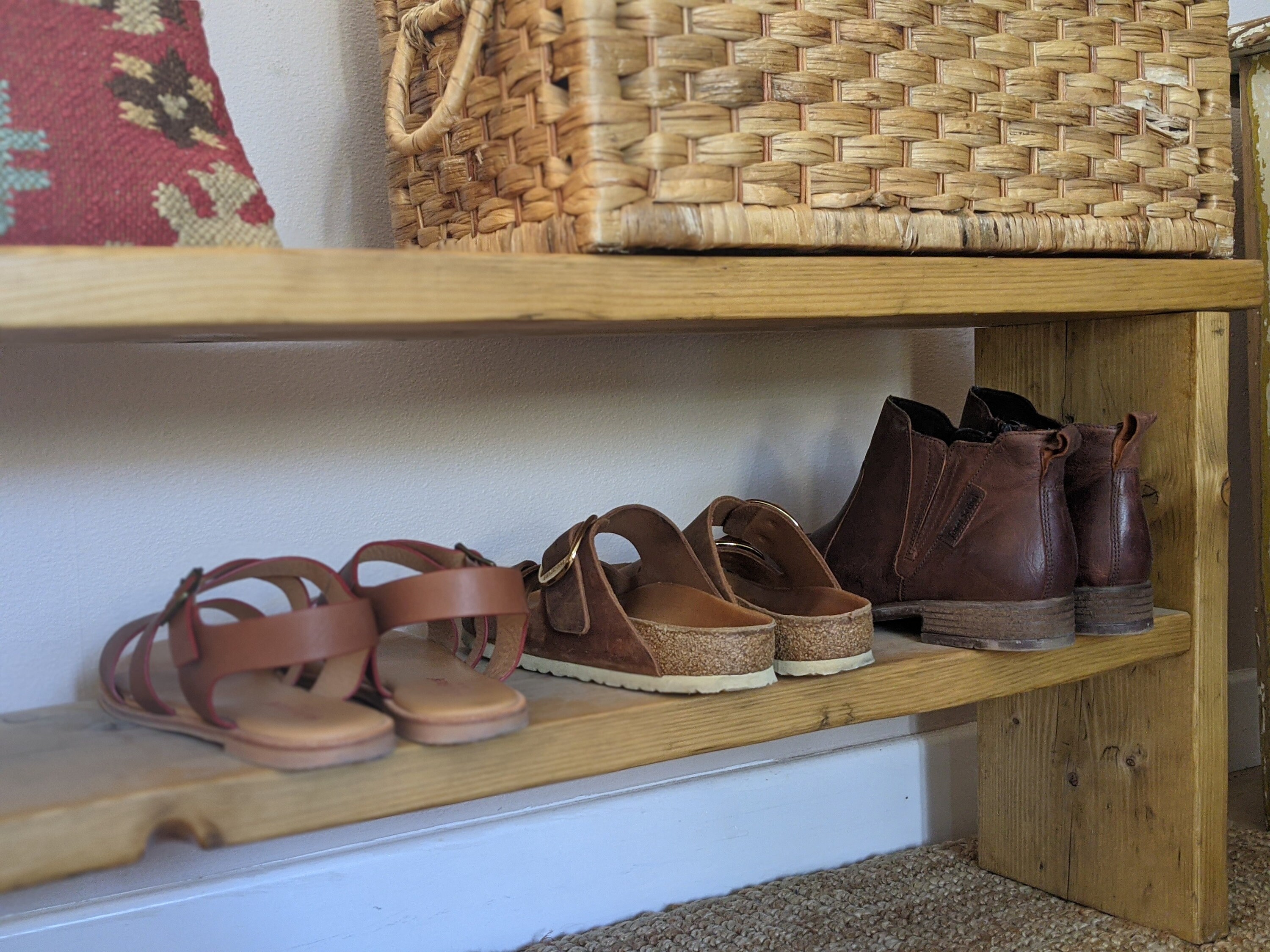 Hand-crafted Rustic Reclaimed Wooden Shoe Rack Rustic Shoe | Etsy UK