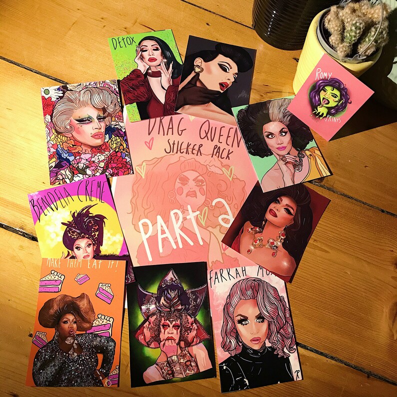 Drag Queen Rupauls Drag Race Sticker Pack / 9 Glossy | Etsy