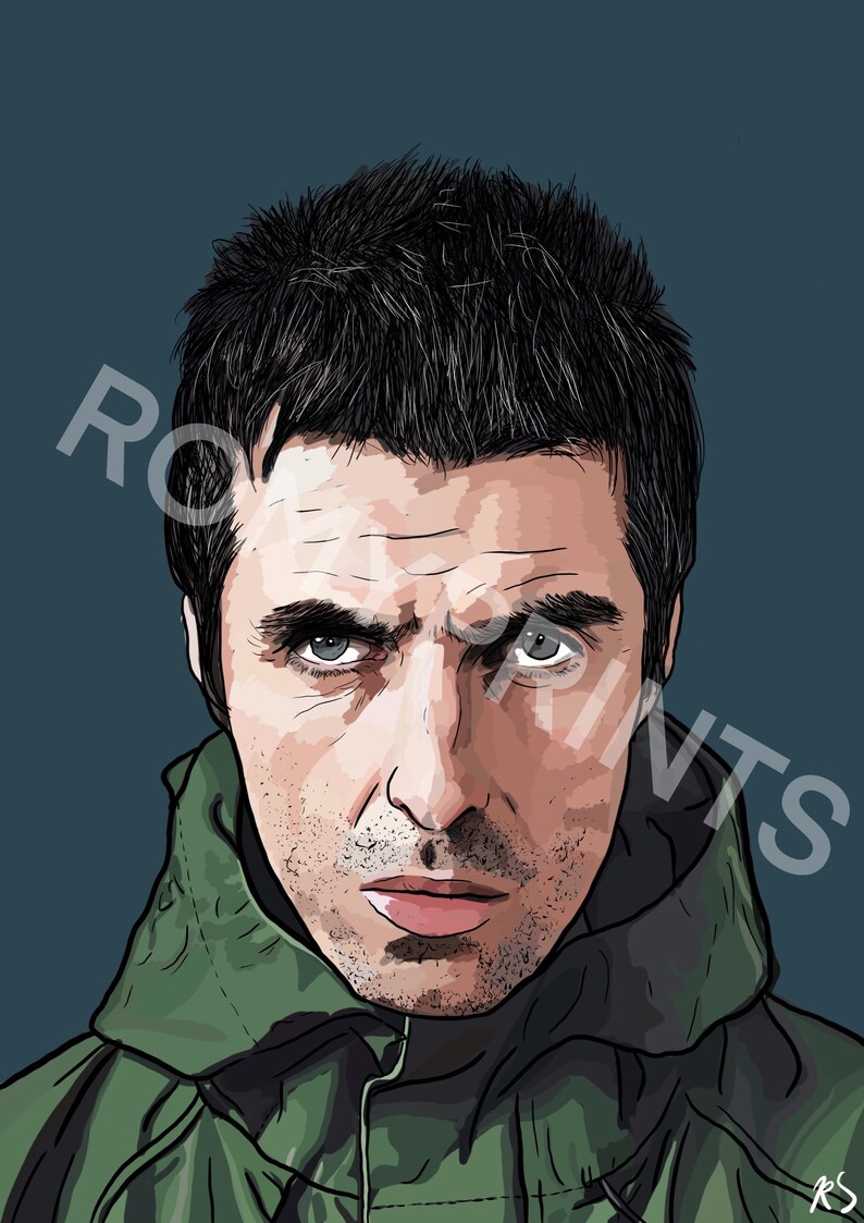 Liam Gallagher Oasis Original Digital Drawing Art Print / A3 / - Etsy