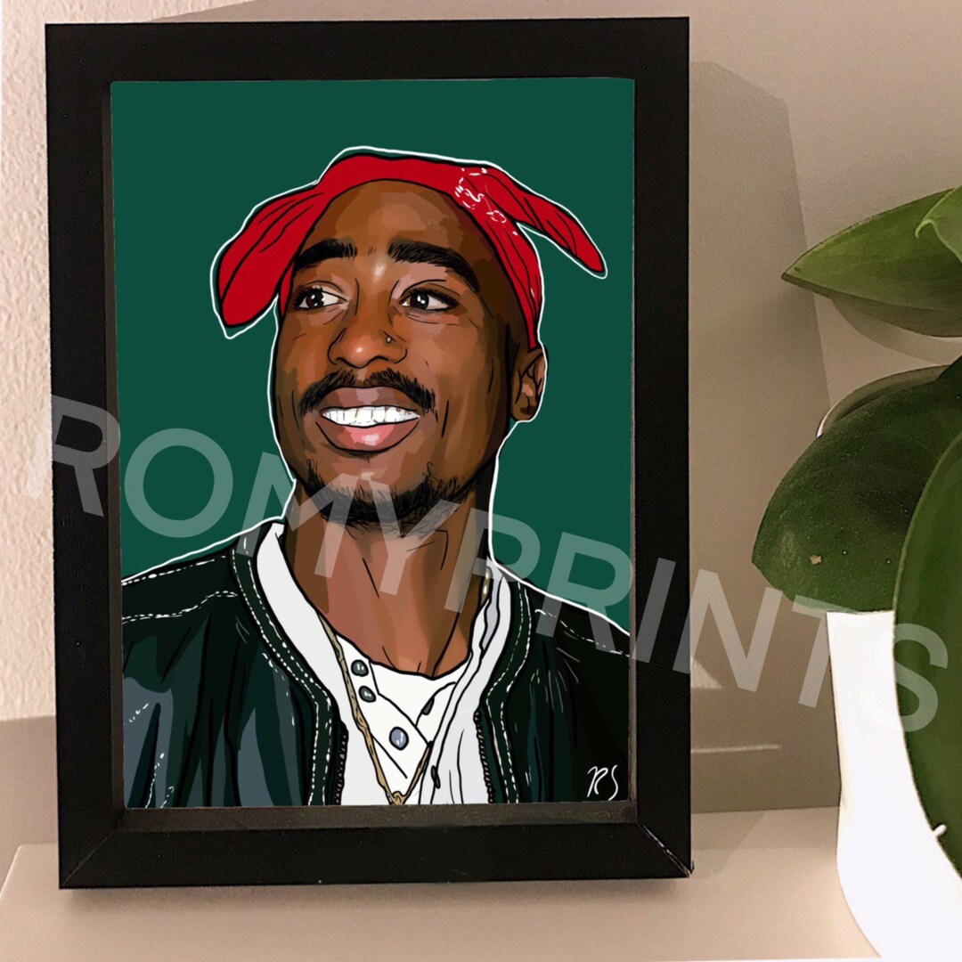 Tupac Green Glossy Art Print / Poster / Wall Art / A3 A4 A5 - Etsy