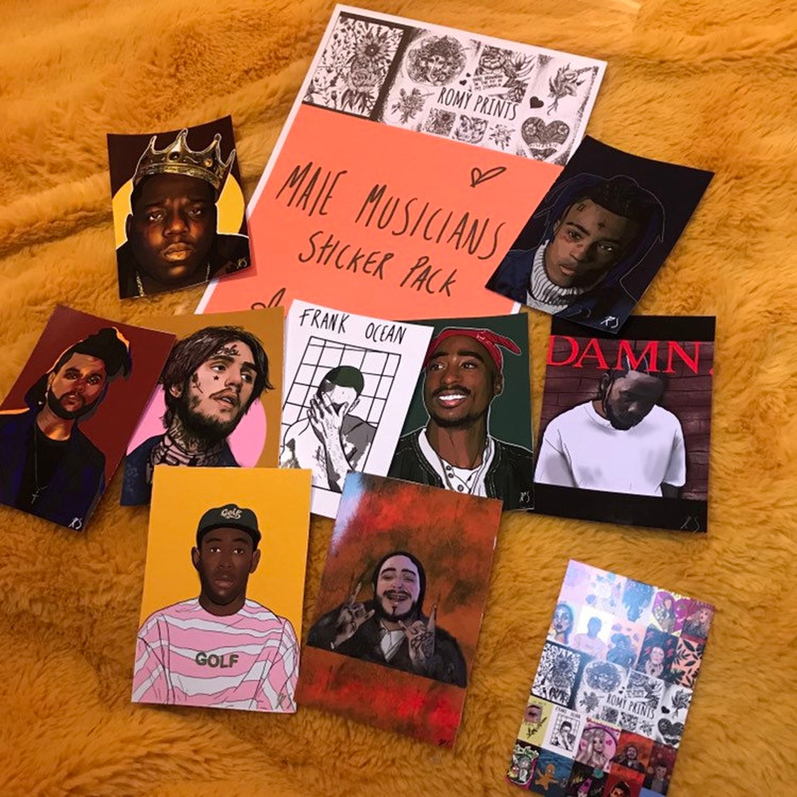 Male Musicans Glossy Sticker Pack / 9 Stickers / Tyler the - Etsy