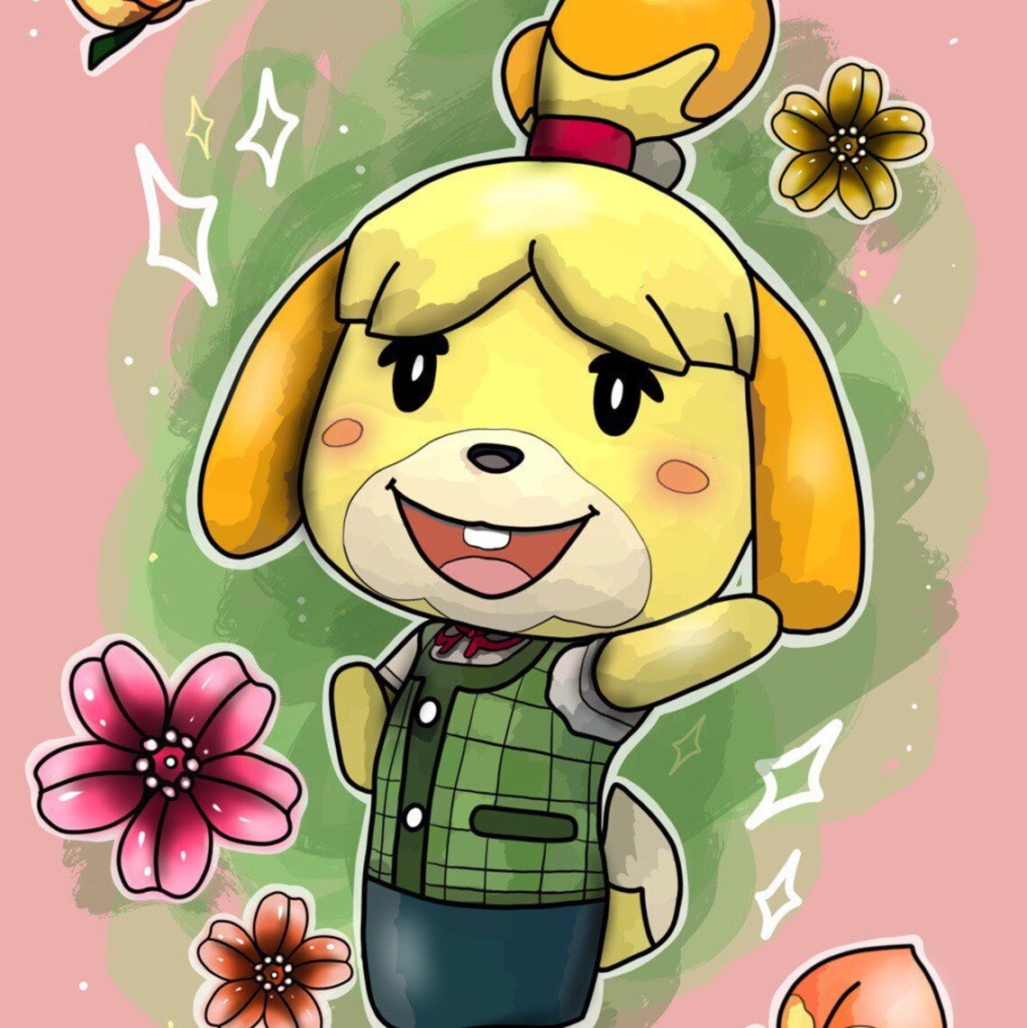 Isabelle Animal Crossing New Horizons / glossy digital art | Etsy