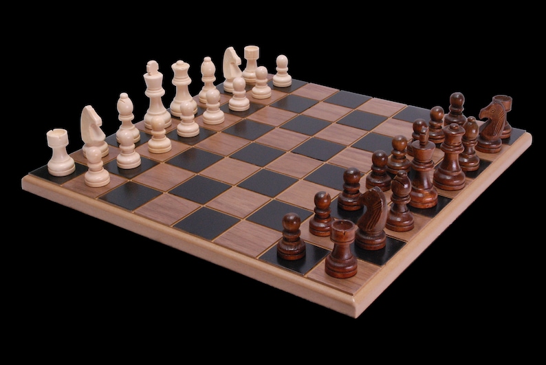 Handmade Walnut Chess Board Set, Classic Wooden Game - Etsy