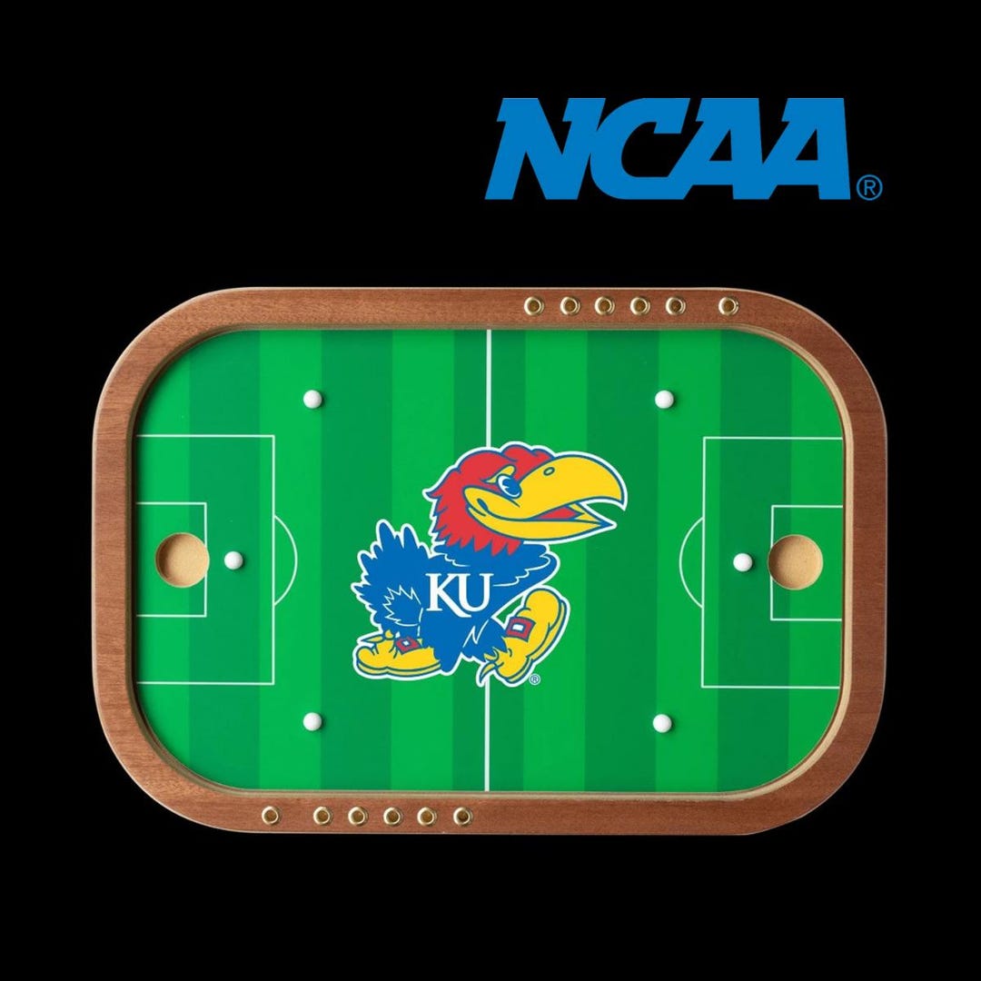 University of Kansas Penny Soccer Game, Handcrafted Wooden Table Game ...