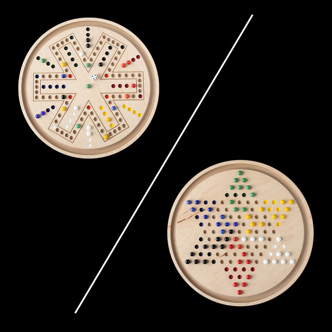 ATB Aggravation and Chinese Checkers Game, Handcrafted Wooden Classic ...