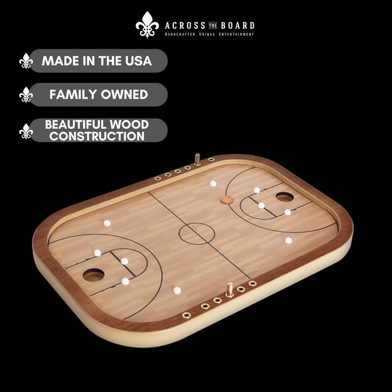 Penny Basketball Game, Handcrafted Wooden Tabletop Game, Family Game ...