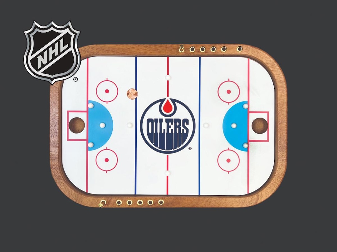 Edmonton Oilers Penny Hockey Game, Handcrafted Wooden NHL Table Game ...